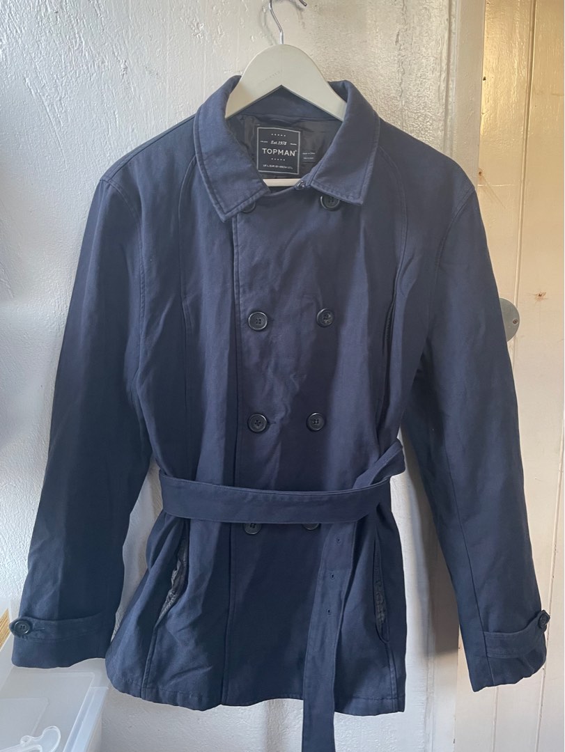Topman Trench Coat Large, Men's Fashion, Coats, Jackets and Outerwear ...
