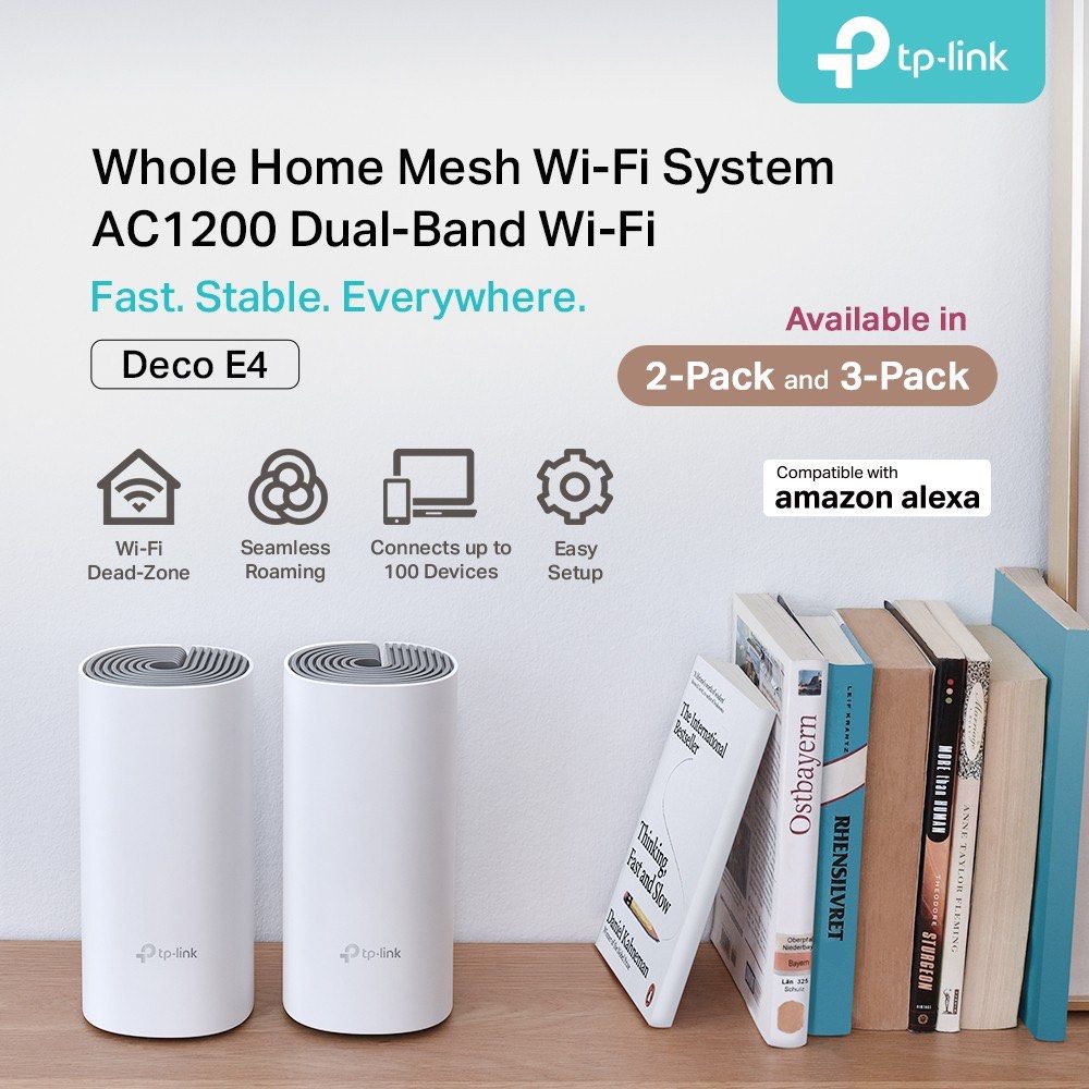 TP-Link Deco E4 AC1200 Mesh Wifi Router Whole Home System Wireless ...