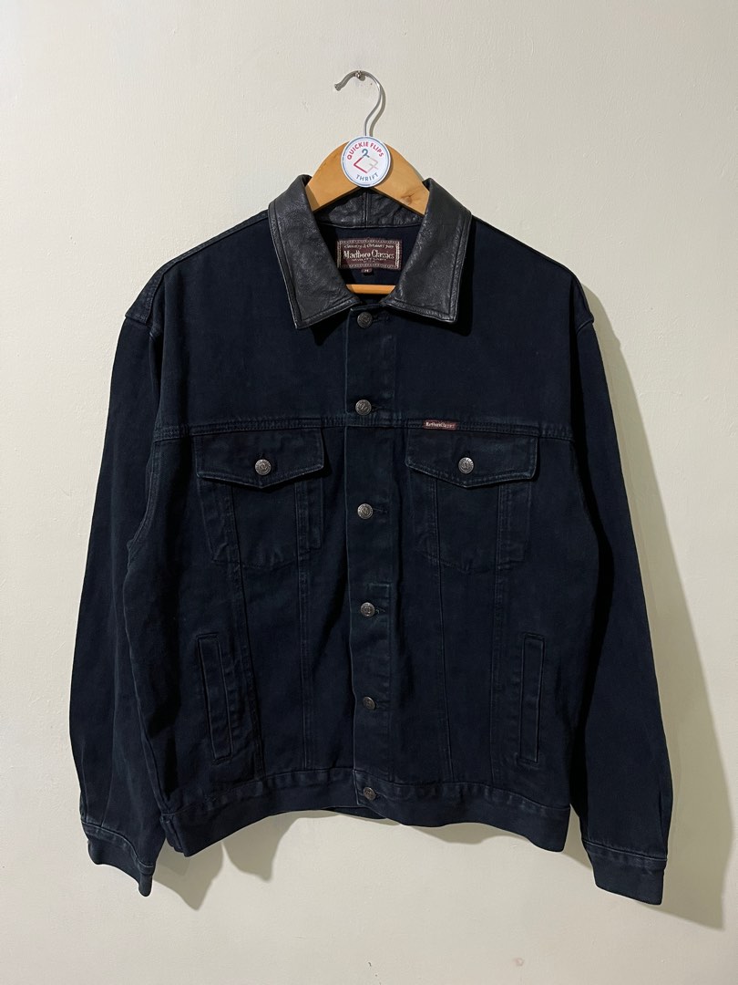 Vintage 90’s Marlboro Black Denim Jacket, Men's Fashion, Coats, Jackets and Outerwear on Carousell