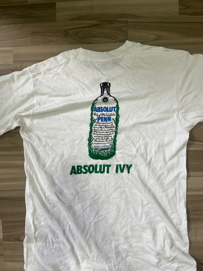 Vintage Absolut Vodka Alcohol fruit of the loom Tee, Men's Fashion ...