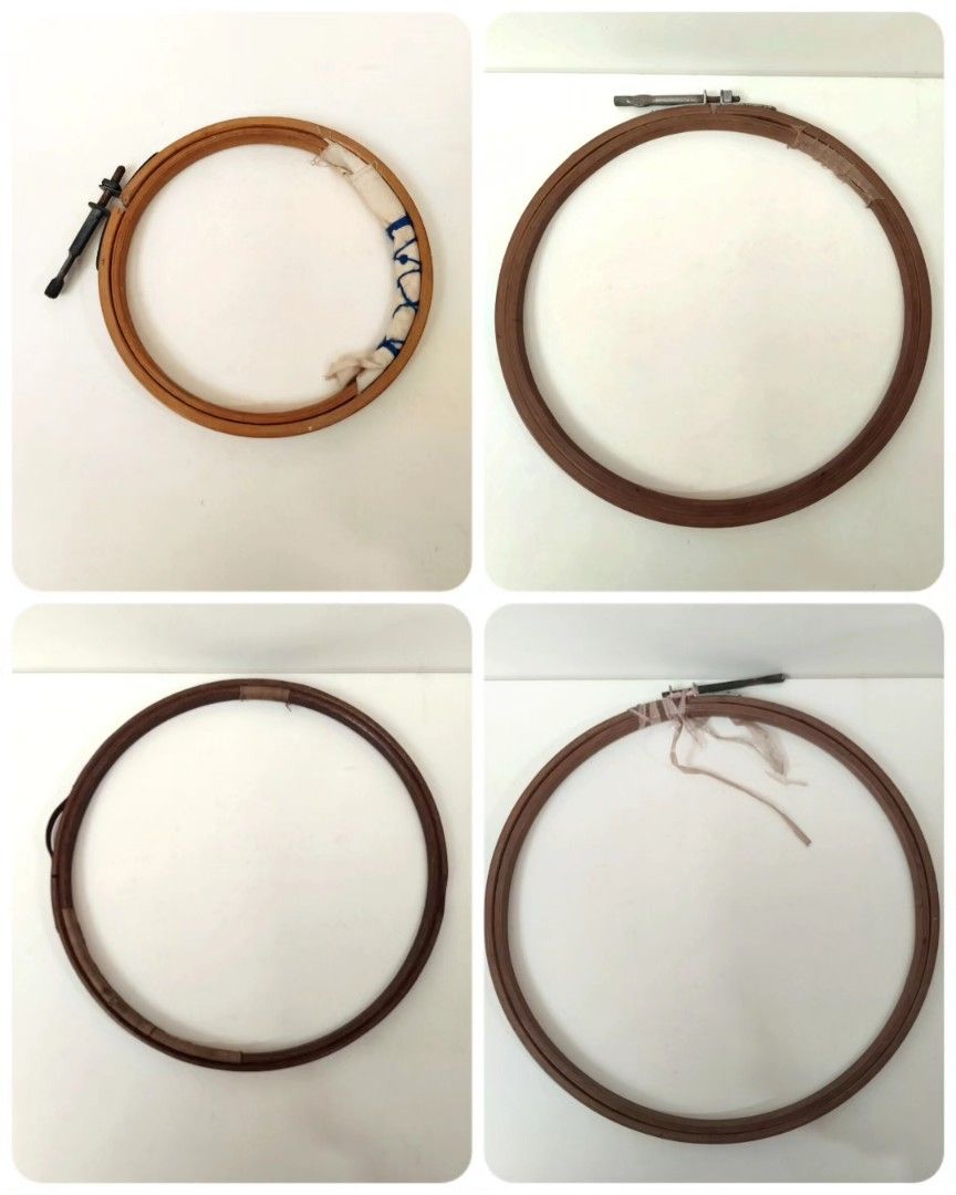 Vintage Set of Singer Embroidery Hoops, Antik, Pajangan di Carousell