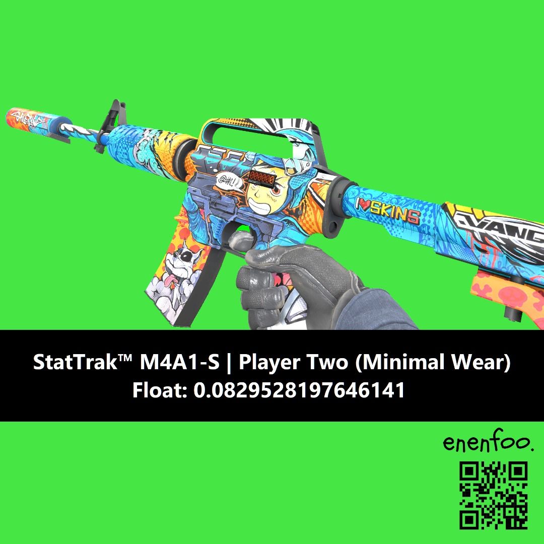 (0.08FV) ST M4A1-S PLAYER TWO MW MINIMAL WEAR STATTRAK M4A1S M4 CS2 SKINS ITEMS KNIFE CSGO ...