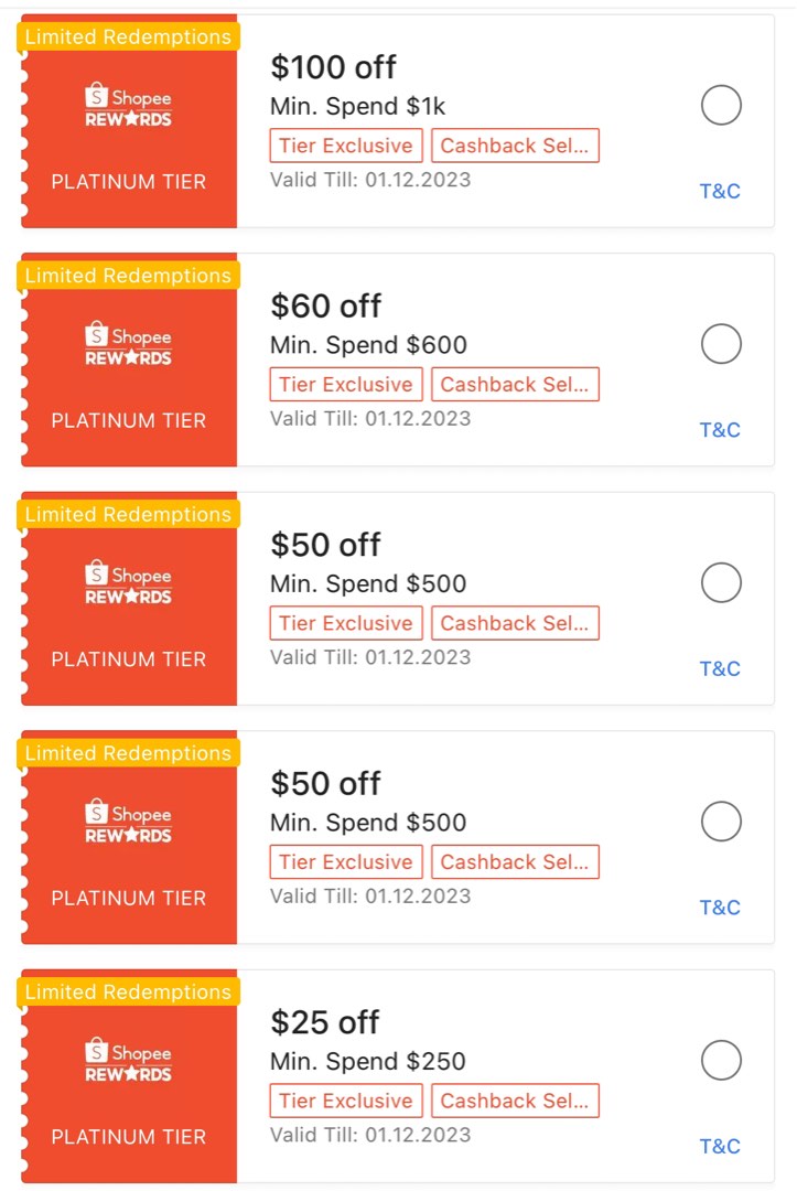$100 / $60 / $50 / $25 / $20 off Shopee voucher, Tickets & Vouchers ...