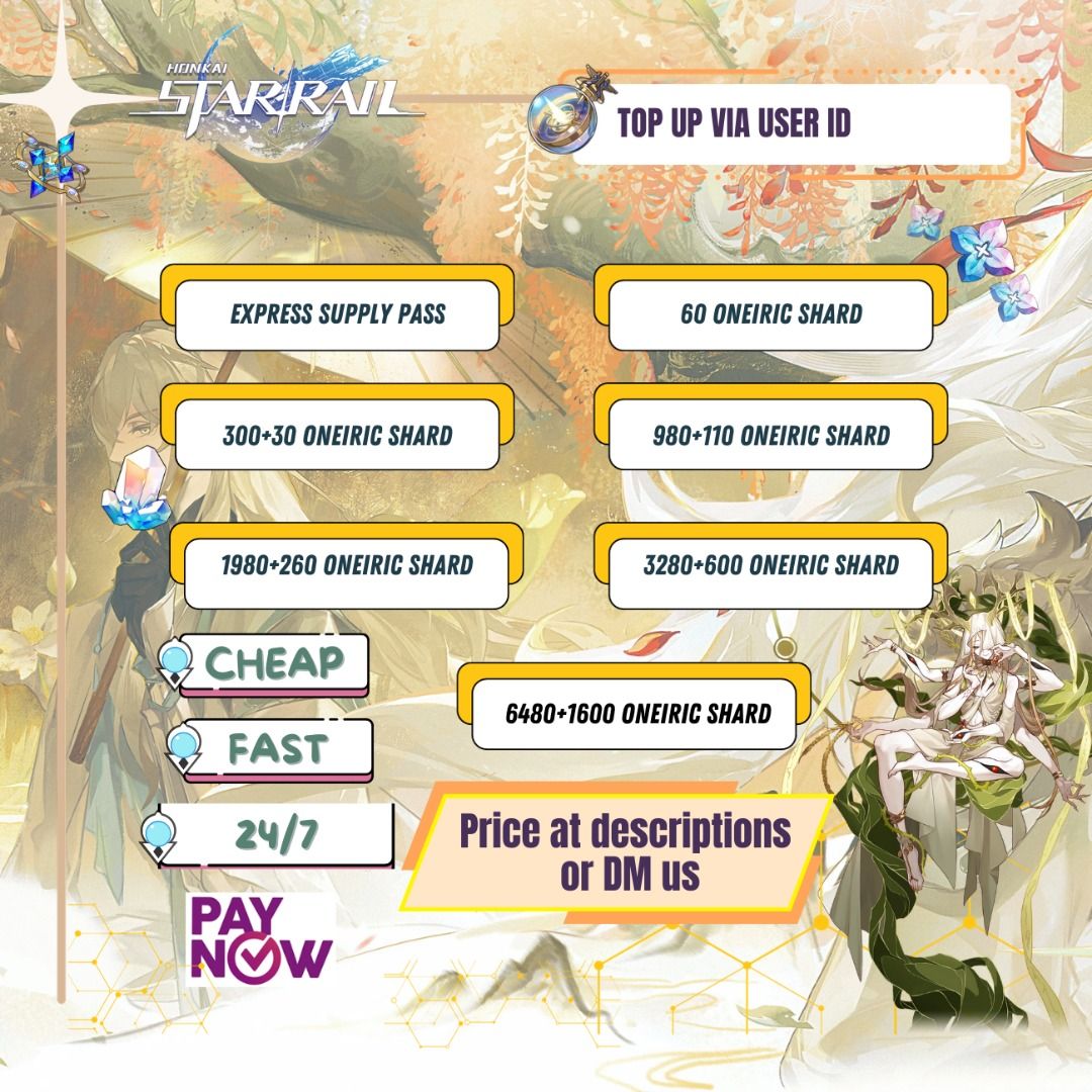 TOP UP IN 2 MINS |ACCOUNTS | BOOSTING SERVICE 🔥 Genshin Impact / Honkai Star Rail 🔥 UID & Server ...