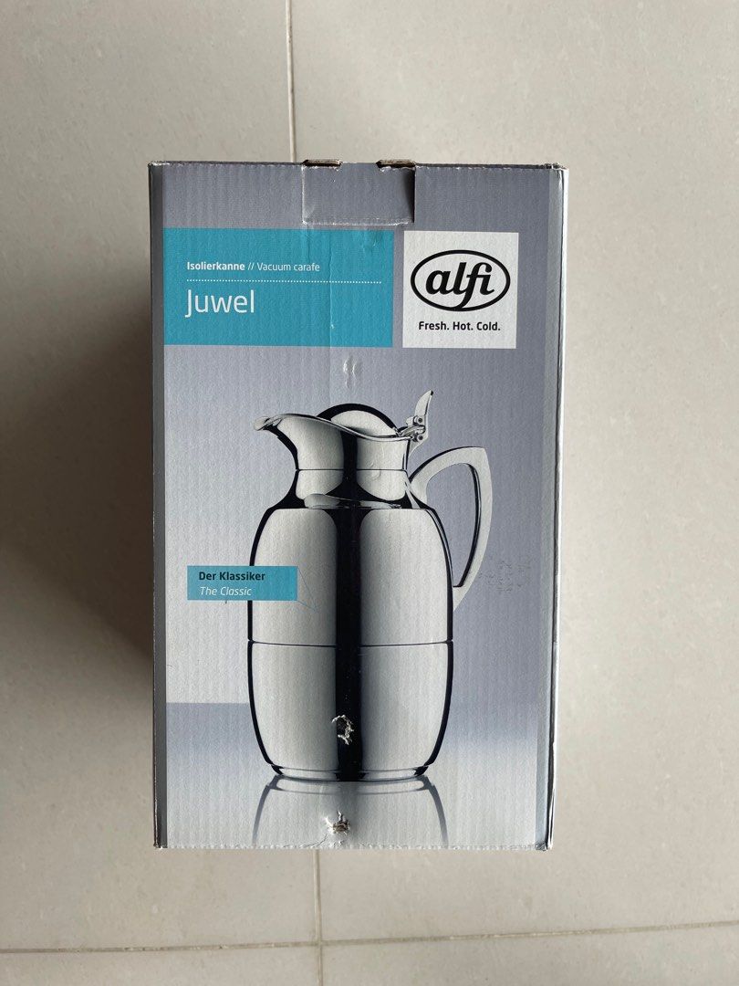 Alfi Juwel Glass vacuum chrome carafe, Furniture & Home Living, Kitchenware & Tableware, Water ...