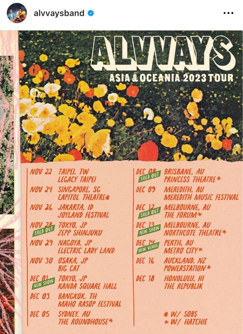 Alvvays Concert Ticket (Cat A - Standing Pit), Tickets & Vouchers ...