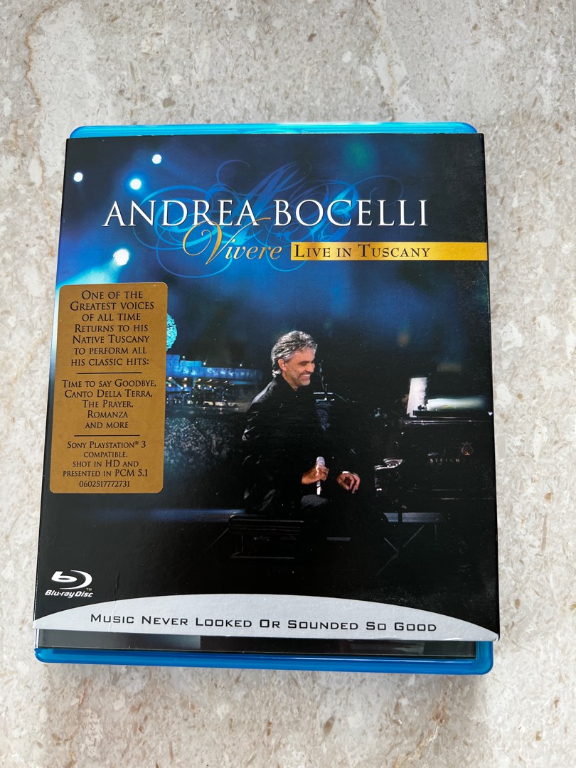 Andrea Bocelli bluray disc - Live in Tuscany, Hobbies & Toys, Music ...