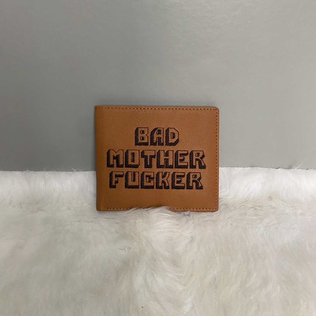 Bad Wallets Brown Leather Statement Bifold Wallet, Men's Fashion ...