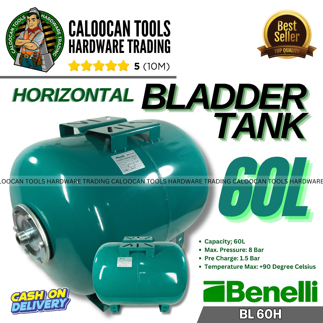 BENELLI Italy Horizontal Bladder Tank / Pressure Tank 60L (BL 60H ...