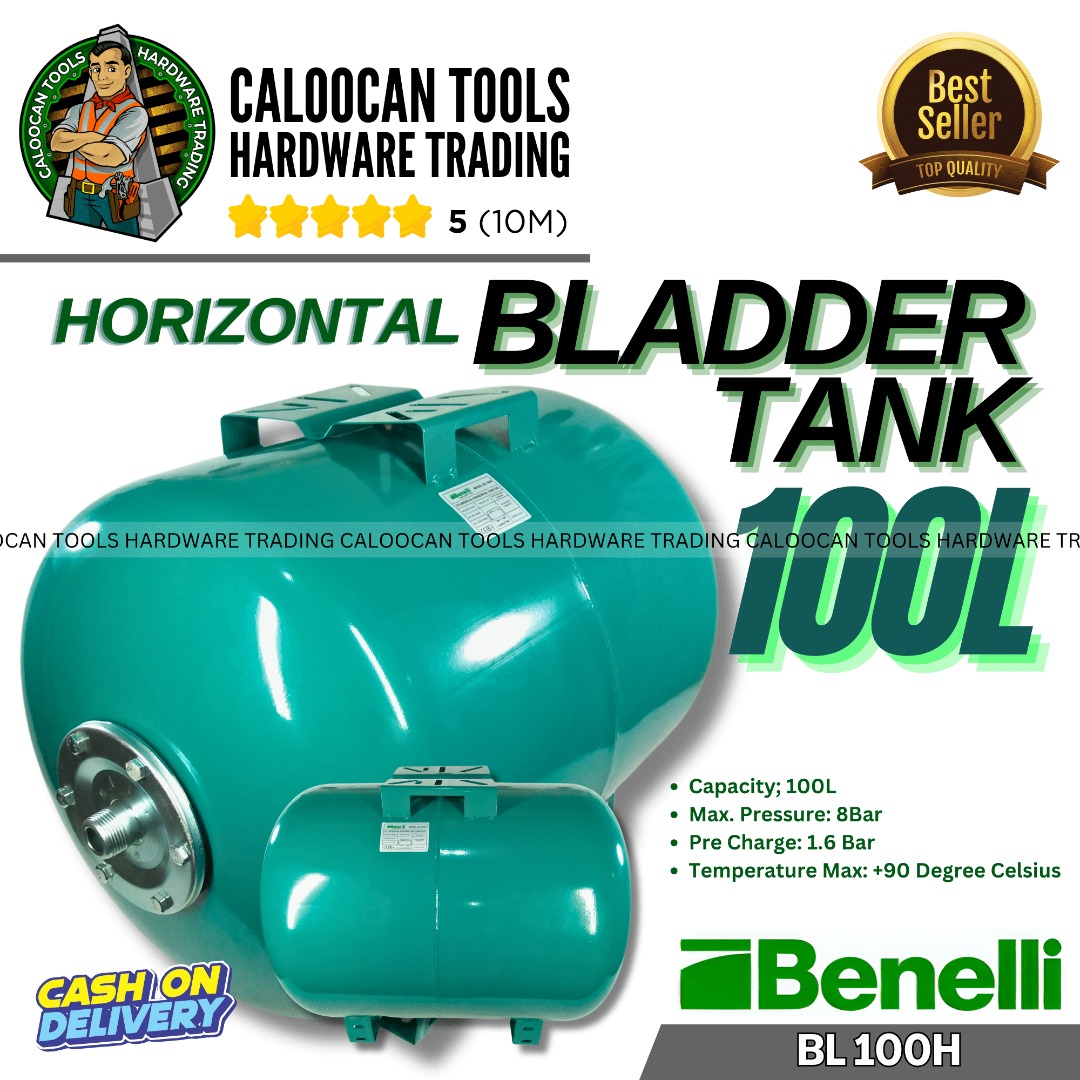 BENELLI Italy Horizontal Bladder Tank / Pressure Tank 100L (BL100H ...