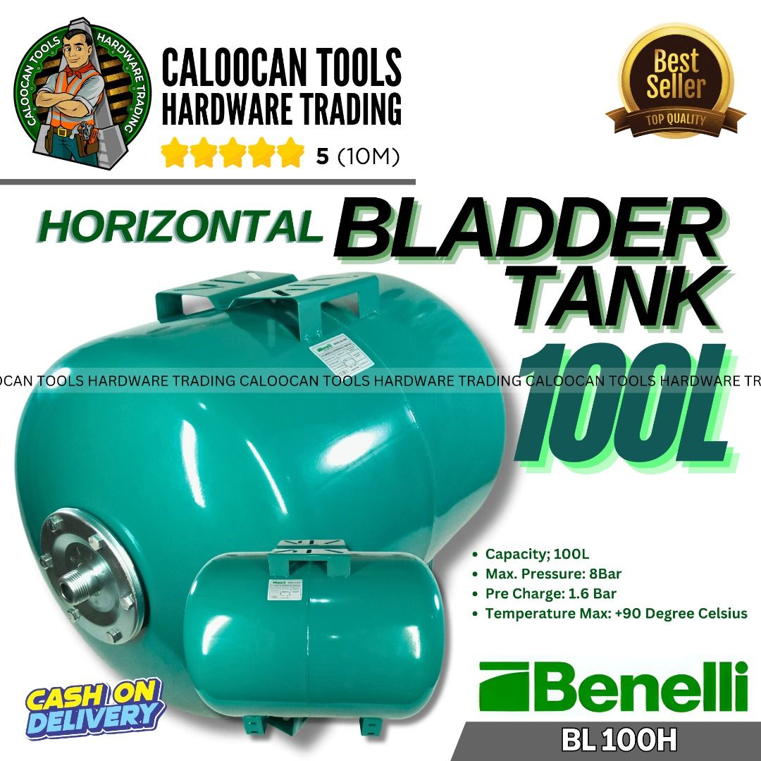 BENELLI Italy Horizontal Bladder Tank / Pressure Tank 100L (BL100H ...