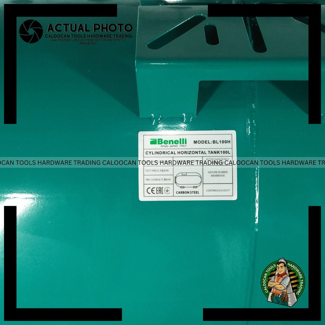 BENELLI Italy Horizontal Bladder Tank / Pressure Tank 100L (BL100H ...