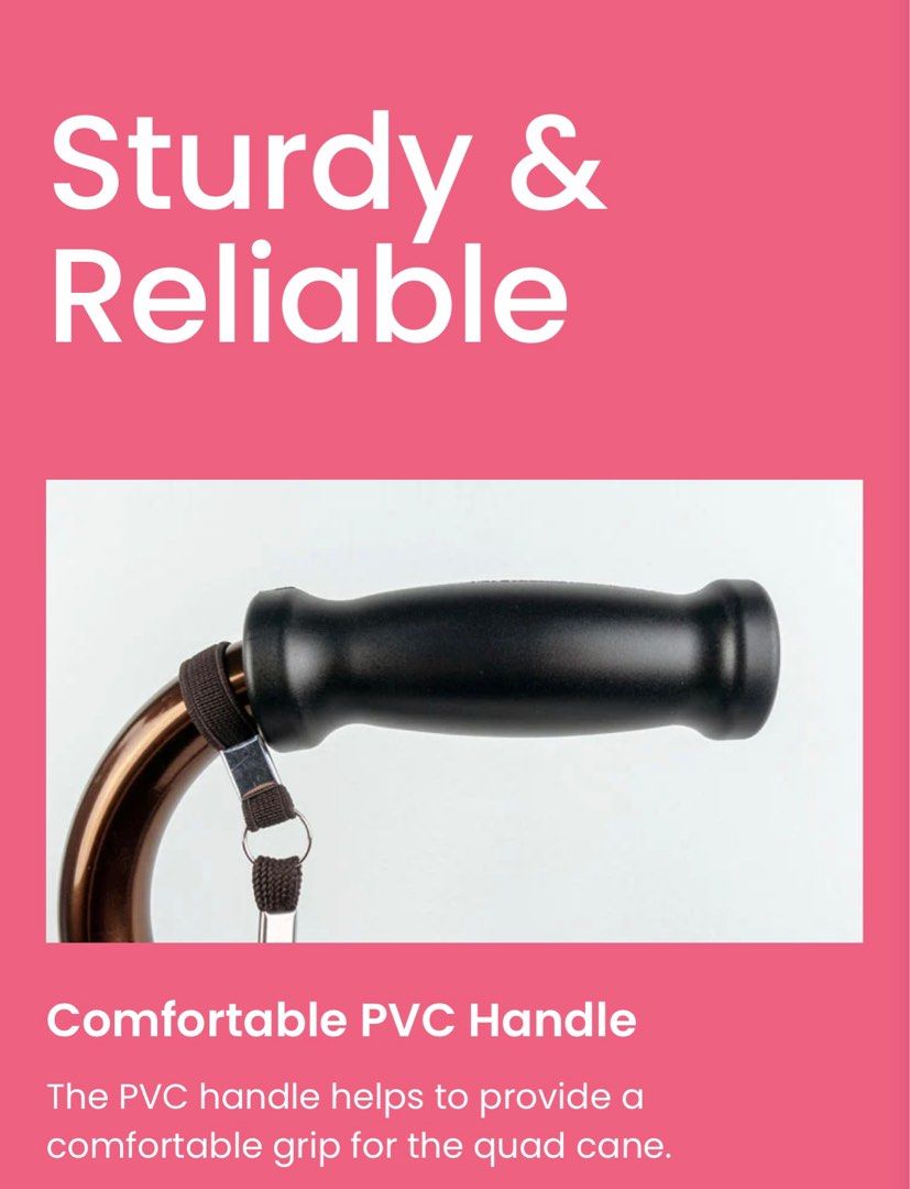 Bion Quad Cane Narrow Base, Walking Stick, Health & Nutrition ...