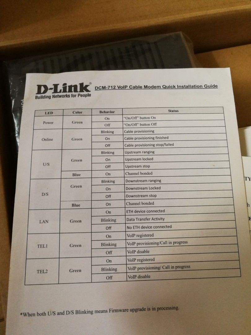 Brand New D-Link DCM-712 VoIP Cable Modem, Computers & Tech, Parts ...