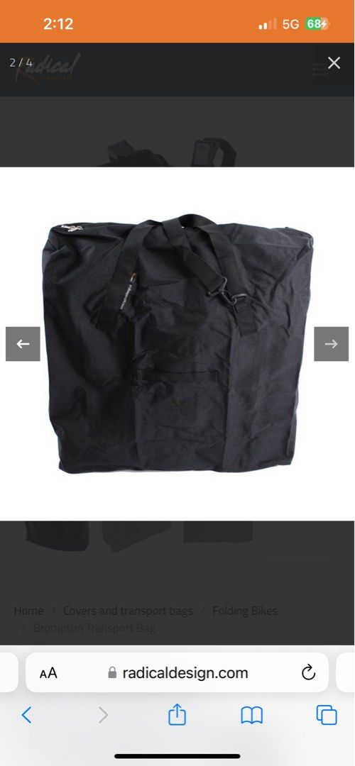 Brompton carrier bag (Cordura tough fabric), Sports Equipment, Bicycles ...