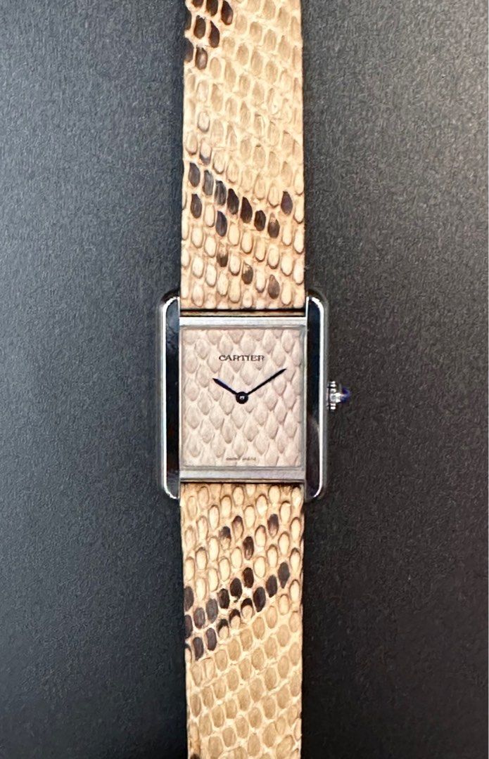 Cartier Tank Solo Python Skin Pattern, Luxury, Watches on Carousell