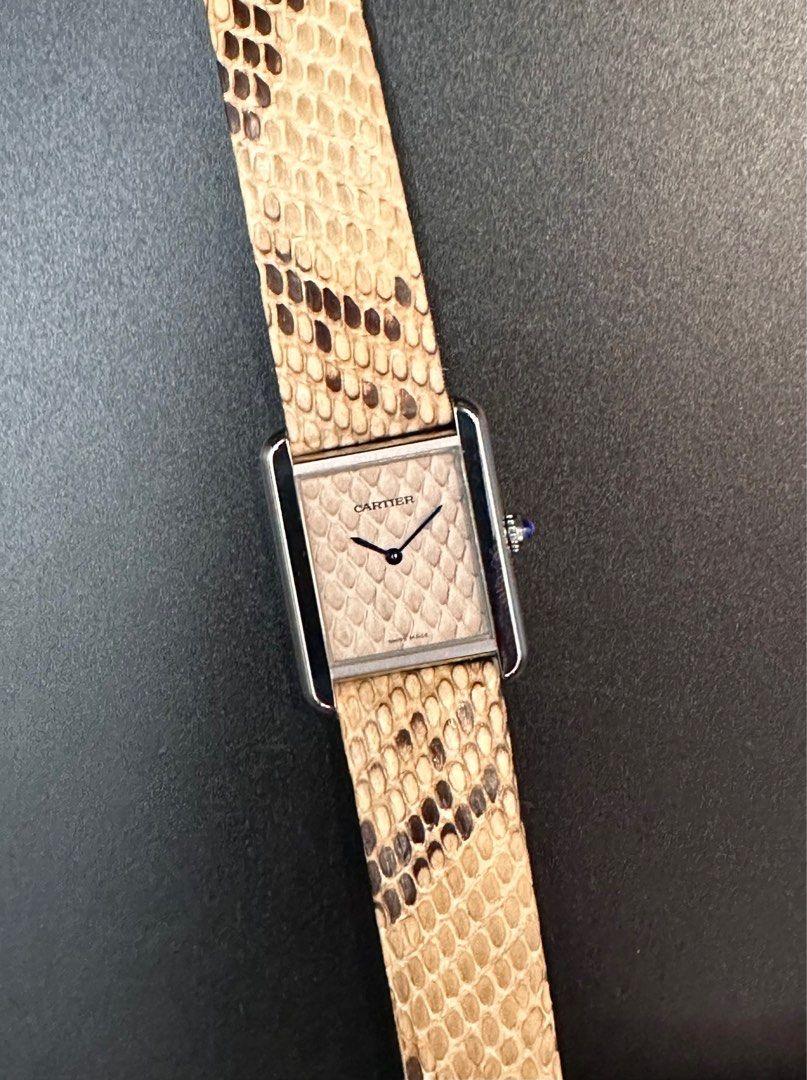 Cartier Tank Solo Python Skin Pattern, Luxury, Watches on Carousell