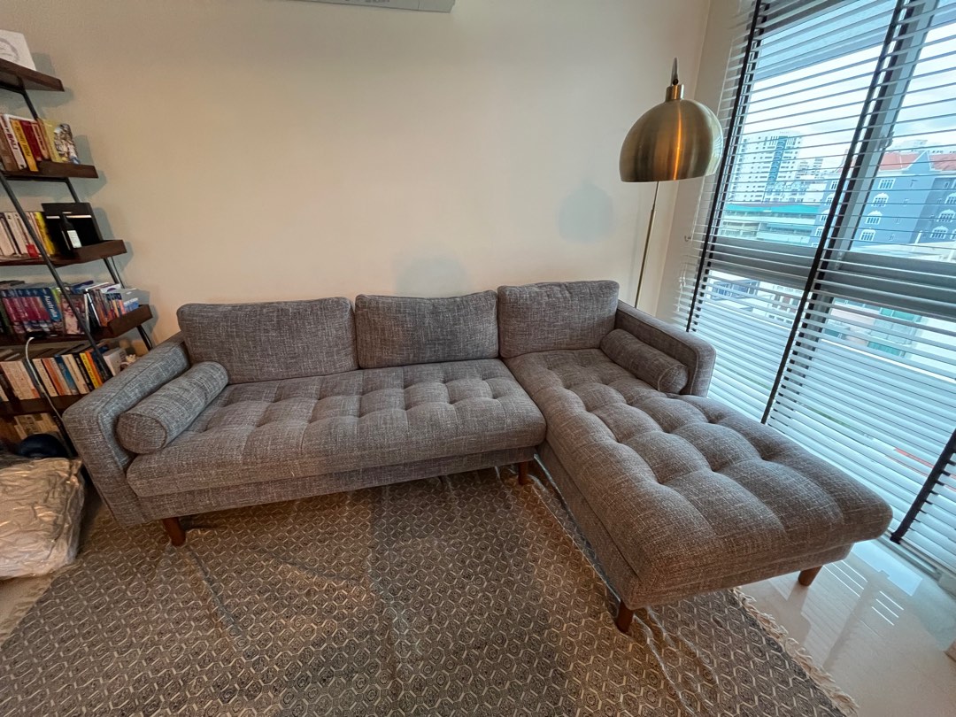 Castlery Madison Chaise L Shaped 3 seater Sofa, Furniture & Home Living ...