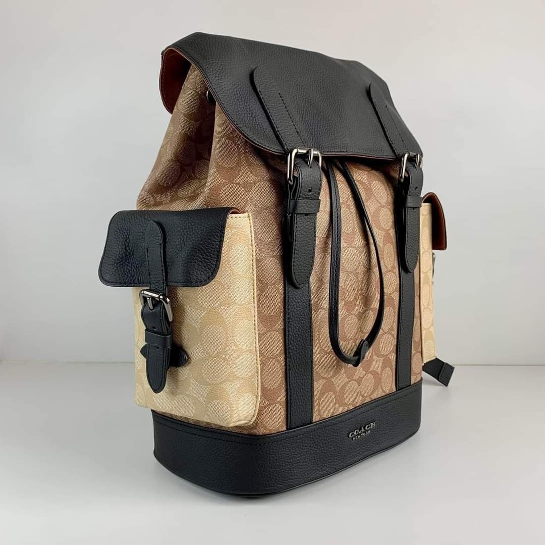 Coach Hudson Backpack in Signature Canvas, Men's Fashion, Bags ...
