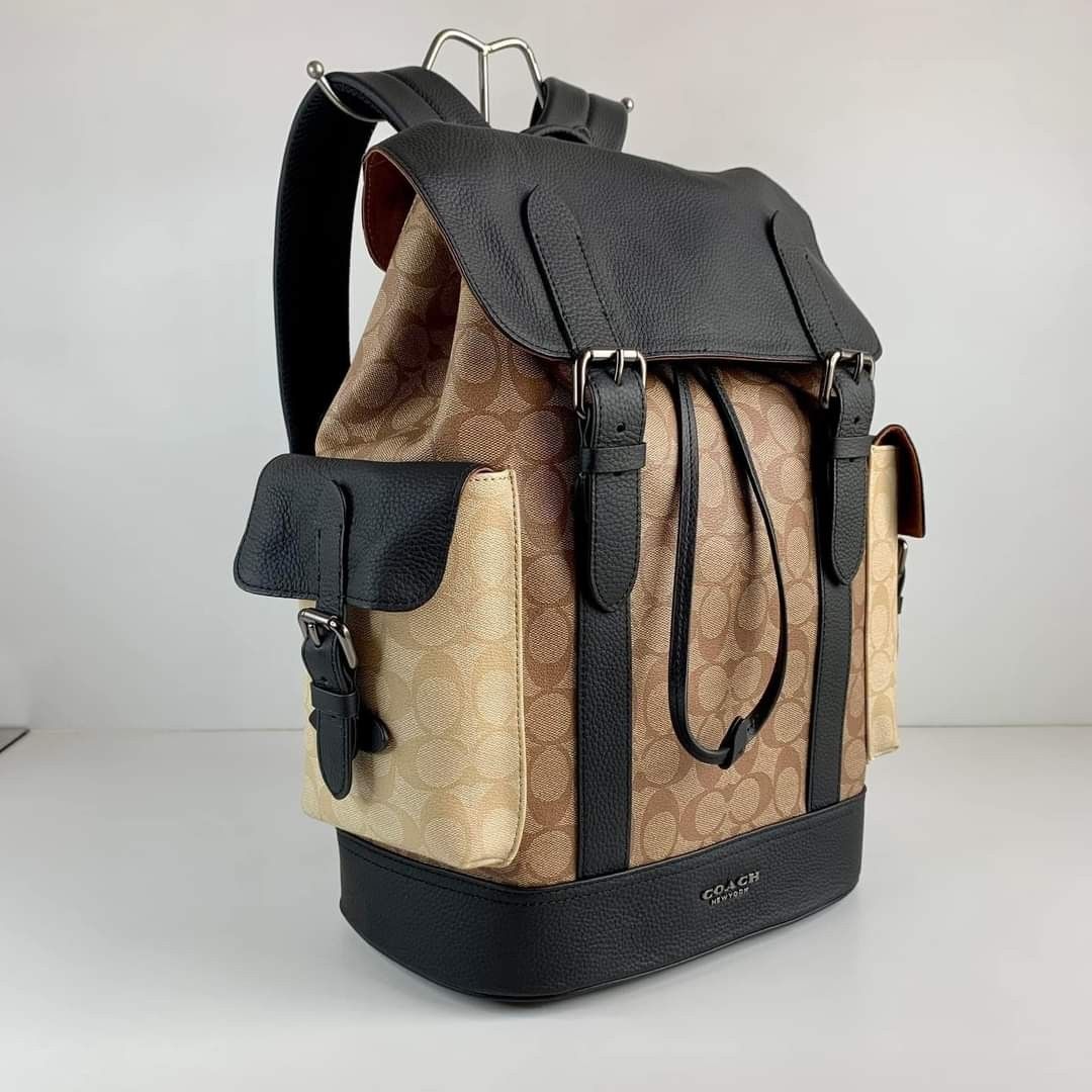 Coach Hudson Backpack in Signature Canvas, Men's Fashion, Bags ...