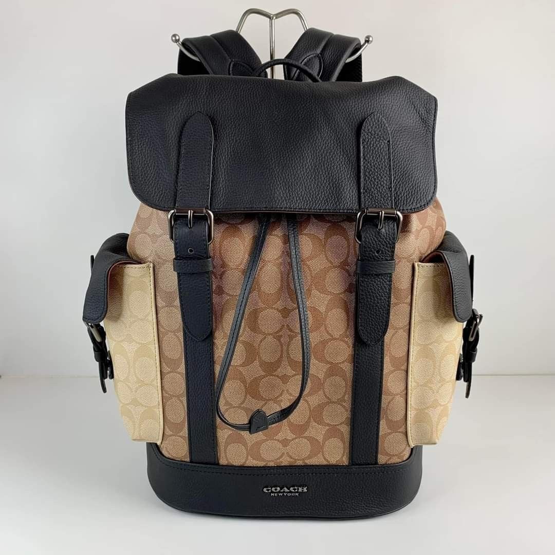 Coach Hudson Backpack in Signature Canvas, Men's Fashion, Bags ...