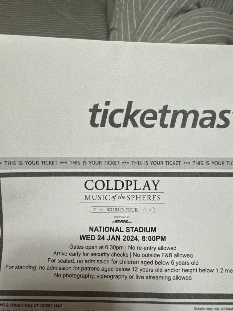 Coldplay Music of the Sphere Concert Ticket, Tickets & Vouchers, Event ...