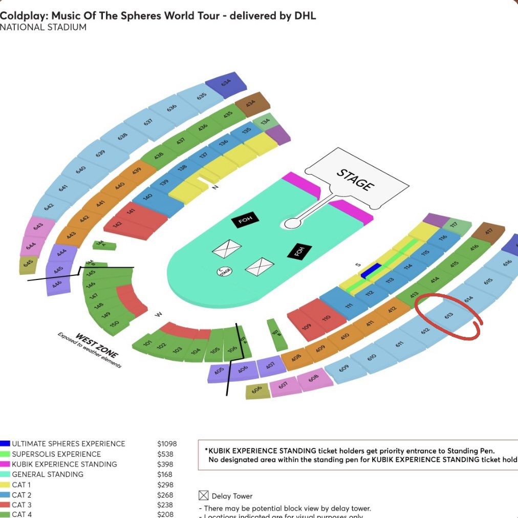 Coldplay Singapore CAT 7, Tickets & Vouchers, Event Tickets on Carousell