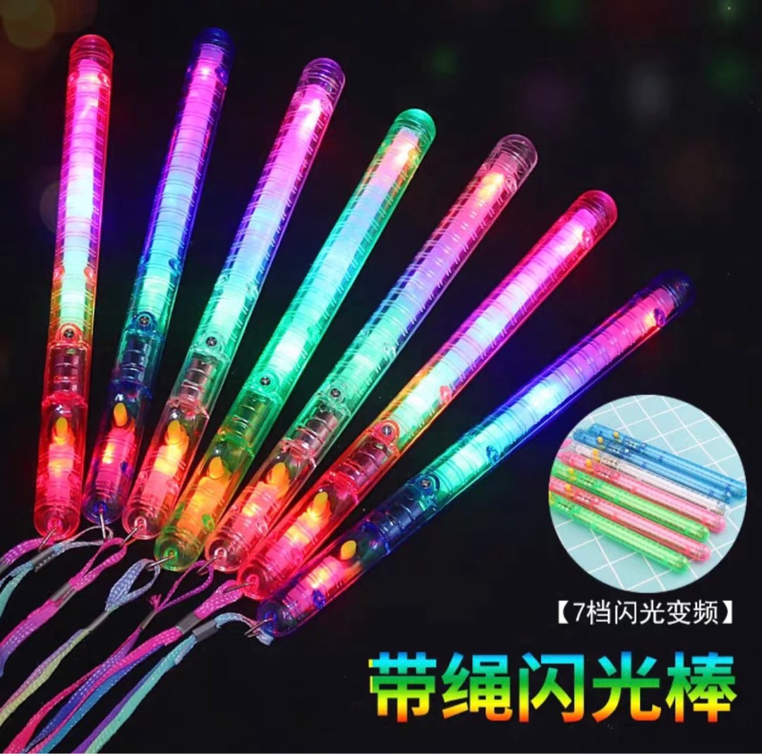 Colorful Transparent Flash Stick Fluorescent Stick Party Glow, Hobbies ...