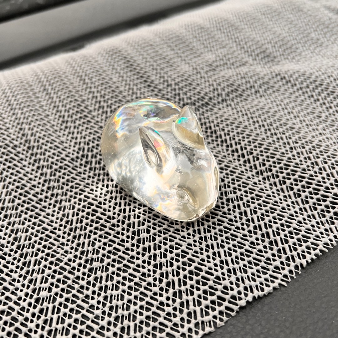Crystal Clear Resin Bunny Rabbit Paper Weight / Stone, Hobbies & Toys ...