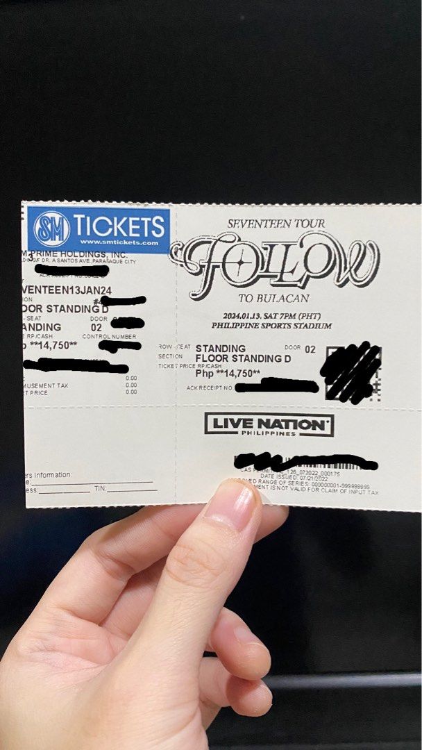 D1 STANDING D ONHAND TICKET SEVENTEEN SVT FOLLOW TOUR BULACAN DAY 1 PH ...