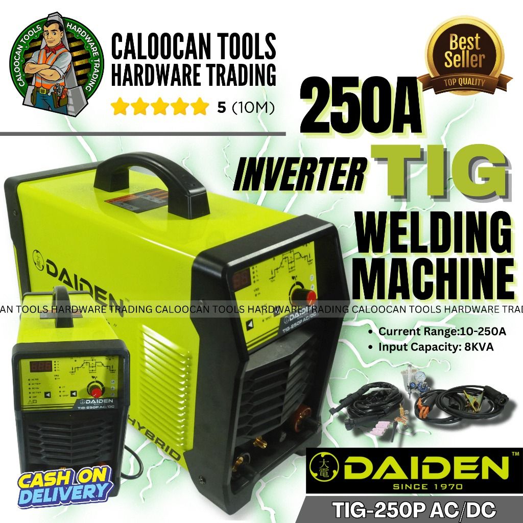 DAIDEN Japan AC/DC 250A TIG Inverter Welding Machine (TIG-250P AC/DC ...