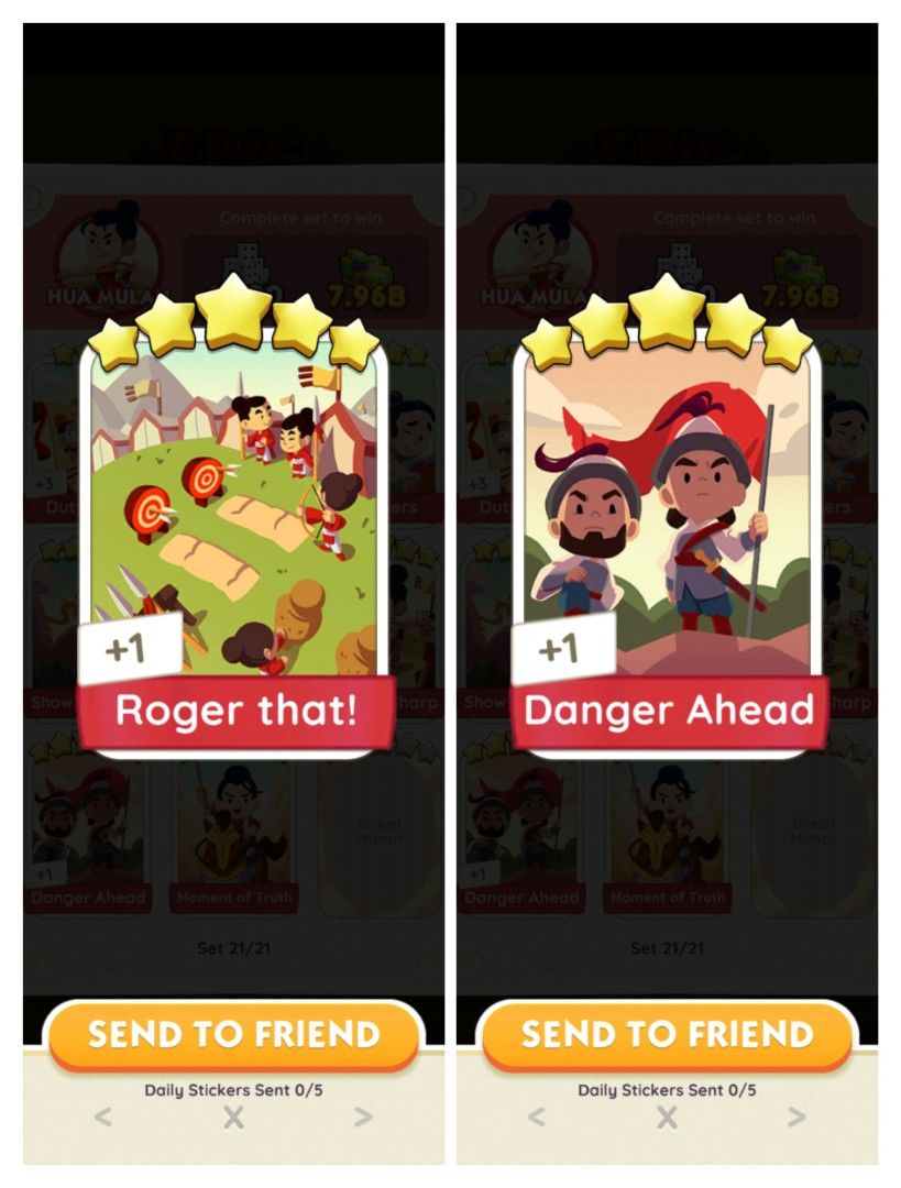Danger Ahead / Roger that monopoly go 5 stars card, Video Gaming ...