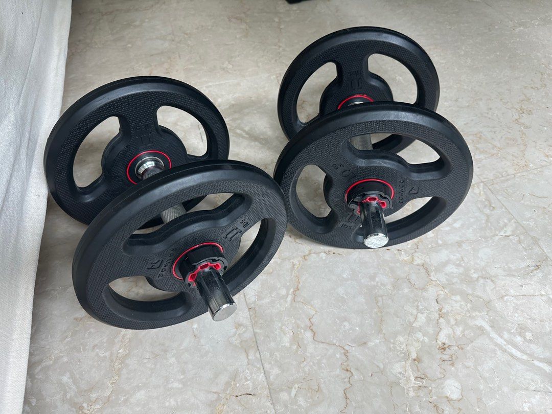 Domyos dumbell set (4 x 5kg), Sports Equipment, Exercise & Fitness ...