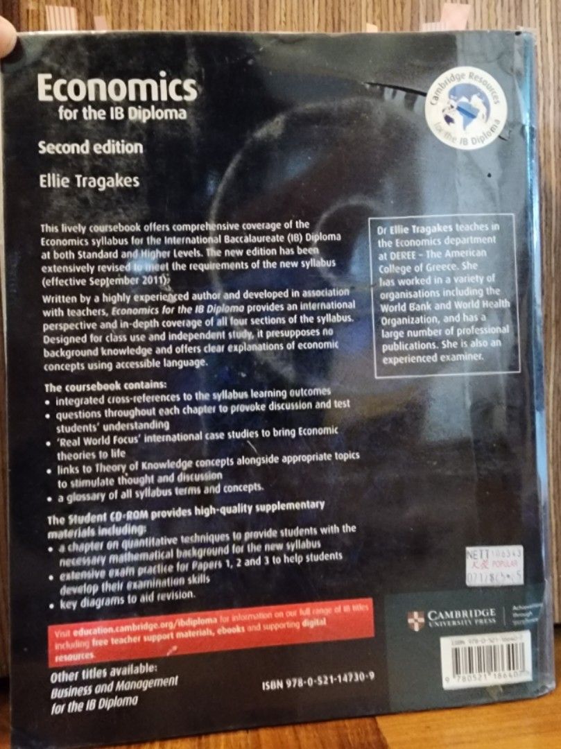 Economics IB diploma for the second edition by Ellie Tragakes, Hobbies ...