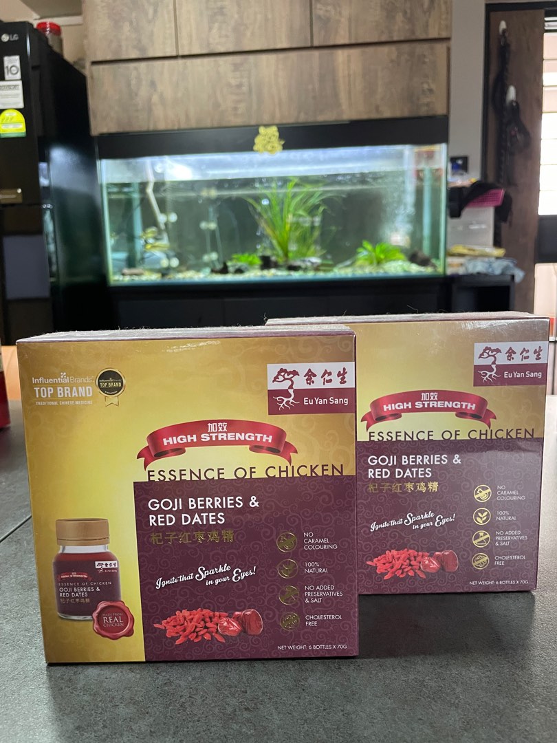 Eu Yan Sang goji & red dates chicken essence, Health & Nutrition ...