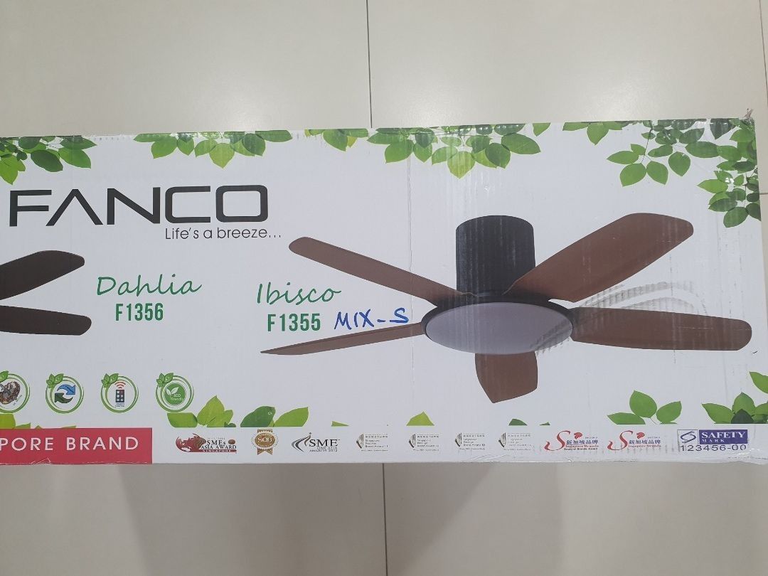 FANCO F1355MIX 48'' CEILING FAN / DC MOTOR / 3-TONE COLOUR LED LAMP / 5 ...