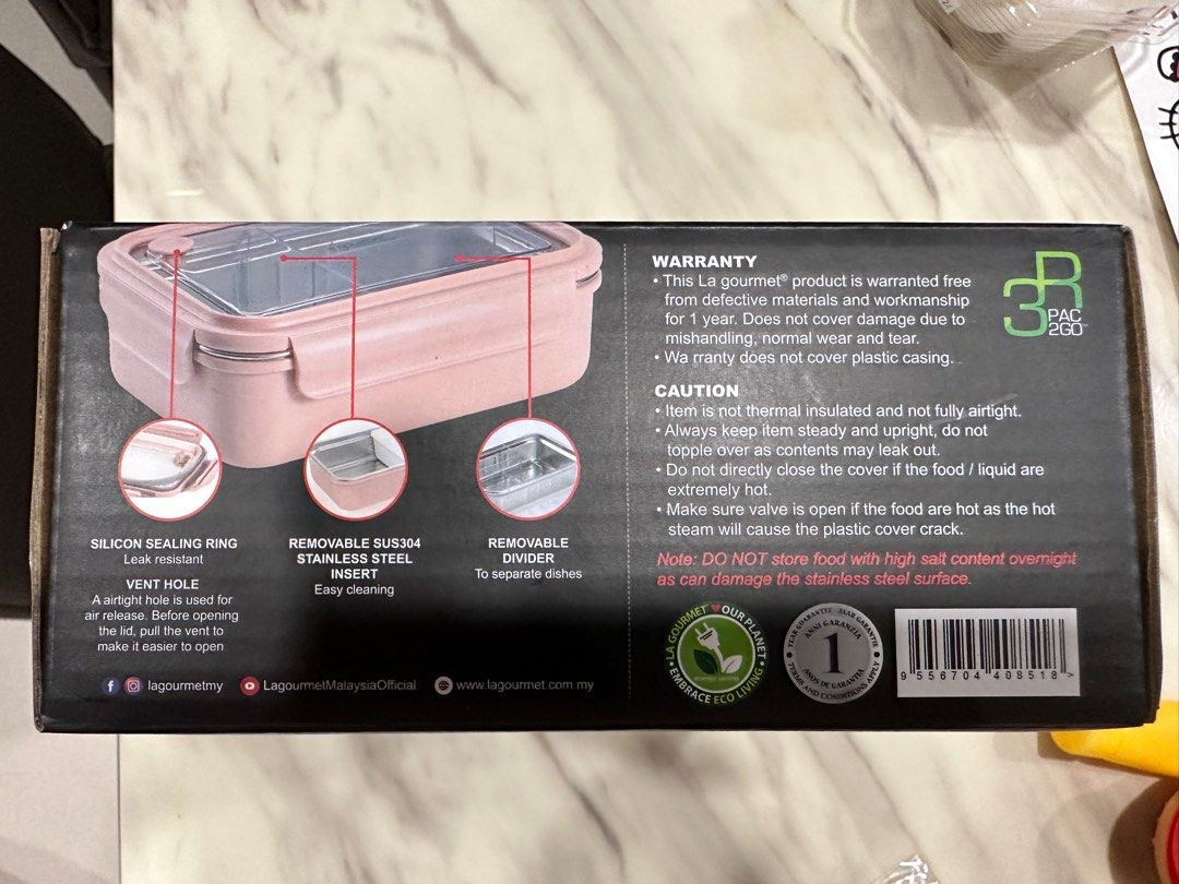 Pink Food container, Furniture & Home Living, Kitchenware & Tableware ...