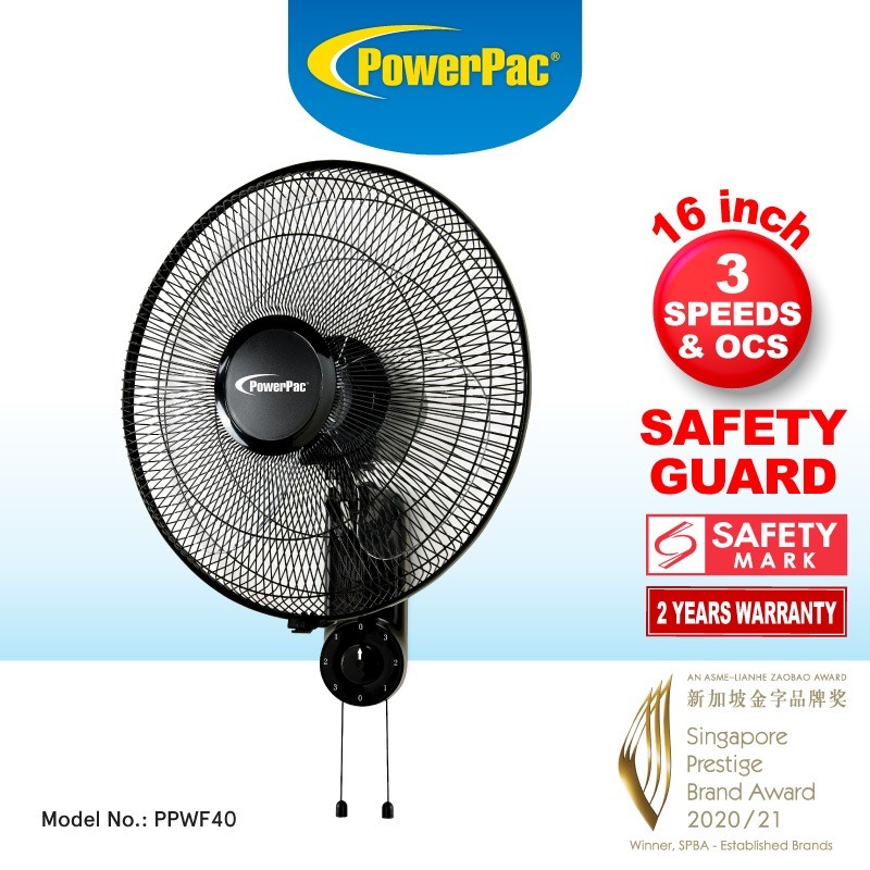 [FREE DELIVERY] PowerPac, Fan, Wall Fan, 16 inch (PPWF40), TV & Home ...