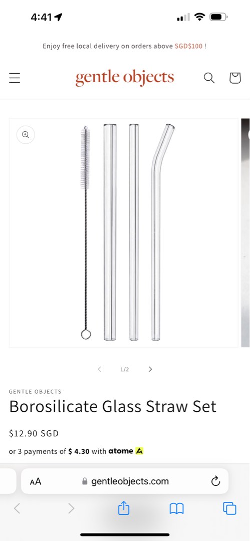 Gentle Objects mixed glass straw set, TV & Home Appliances, Kitchen Appliances, Other Kitchen ...