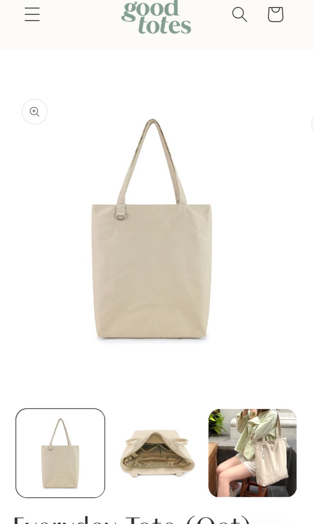 GOOD TOTES EVERYDAY TOTE (OAT) - LARGE, Women's Fashion, Bags & Wallets ...