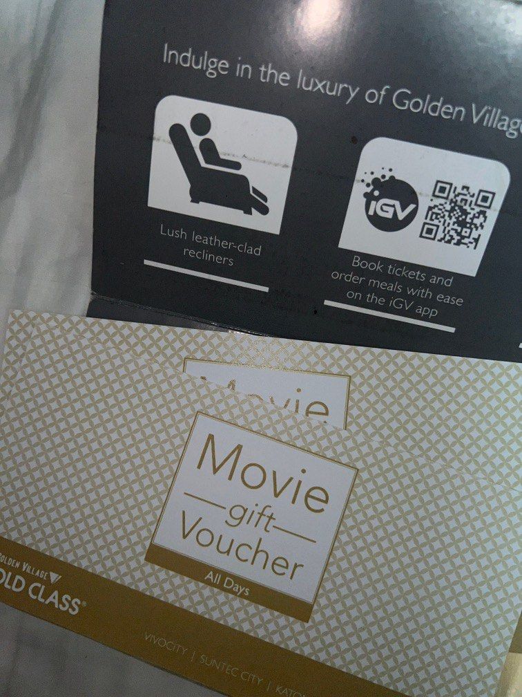 GV All day Gold class tickets x2, Tickets & Vouchers, Vouchers on Carousell