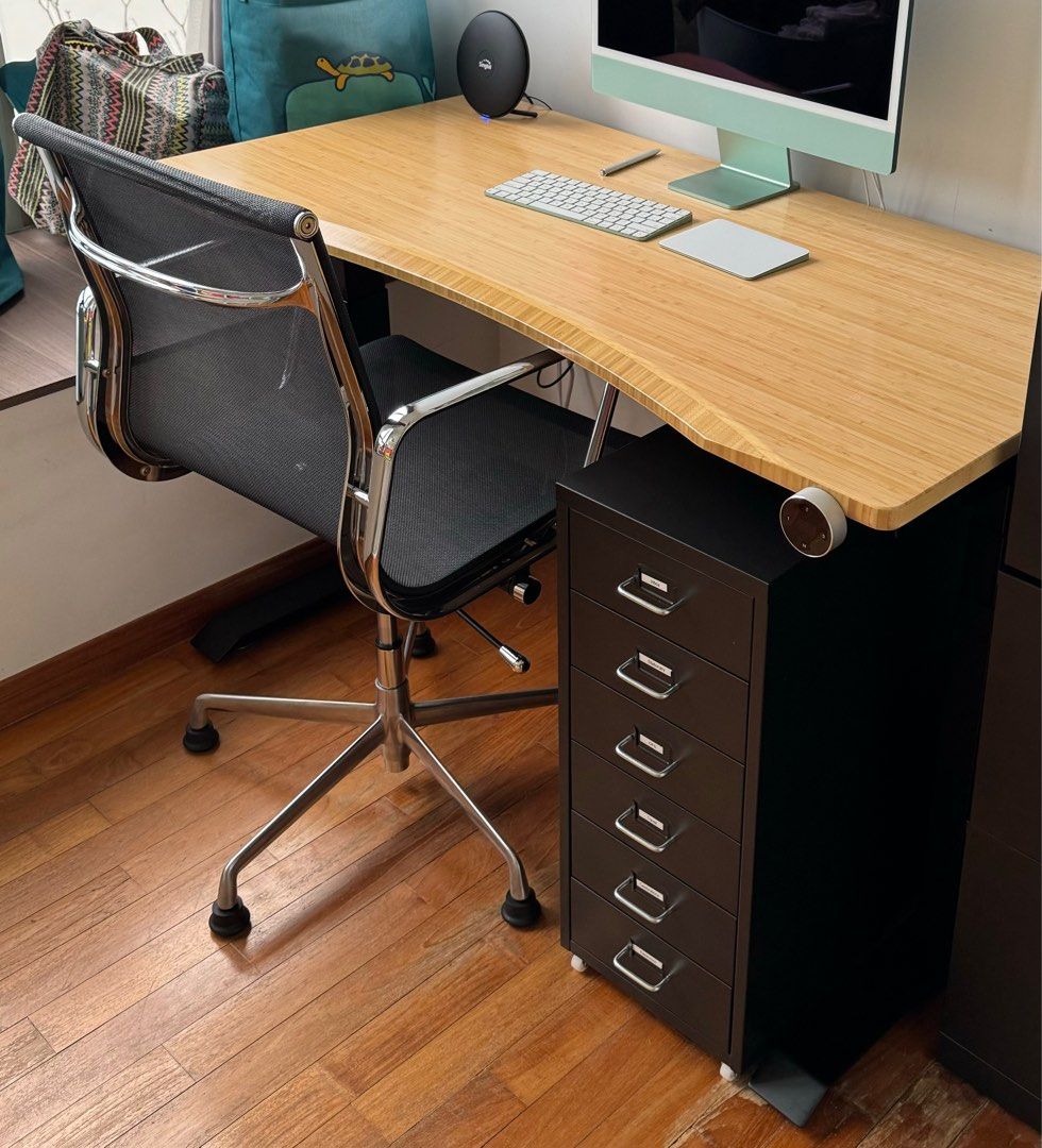 Height adjustable study desk, Furniture & Home Living, Furniture ...