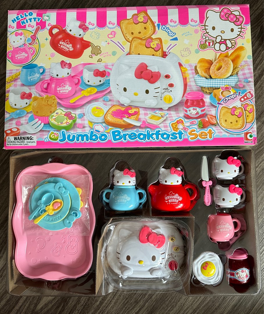 [Hello Kitty Pretend Toy] Hello Kitty Jumbo breakfast set, Hobbies ...