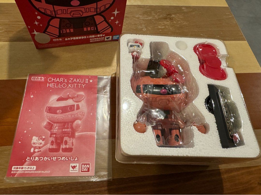 超合金Hello Kitty x Gundam x Zulu, 高達紅渣古，只開check，內包裝膠未開，不散賣, 興趣及遊戲, 玩具 & 遊戲類 - Carousell