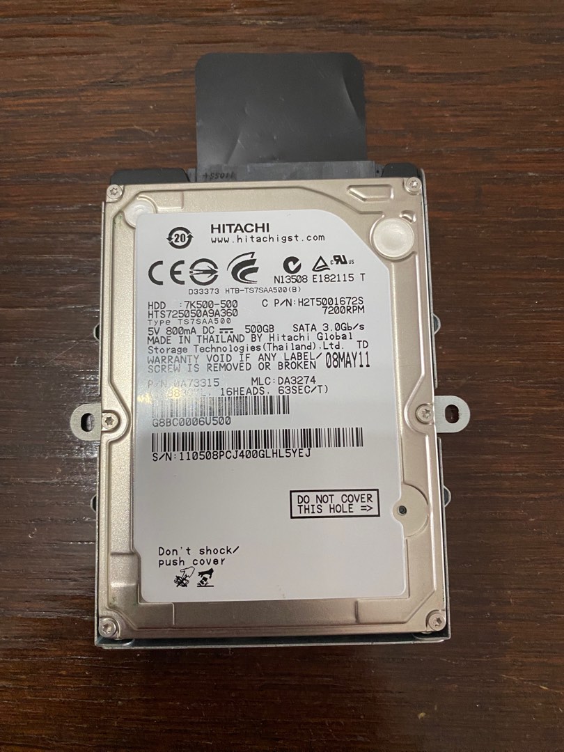 Hitachi 500gb, Computers & Tech, Parts & Accessories, Hard Disks ...