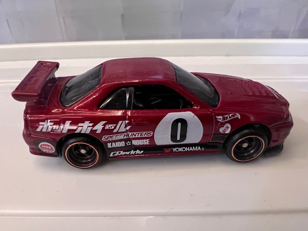 Hotwheels Nissan Skyline R34 Factory Custom FC Maroon Unrivet Loose ...