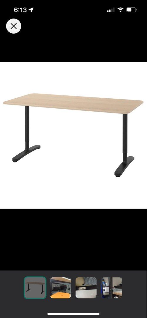 IKEA bekant table 180cm, Furniture & Home Living, Furniture, Tables ...