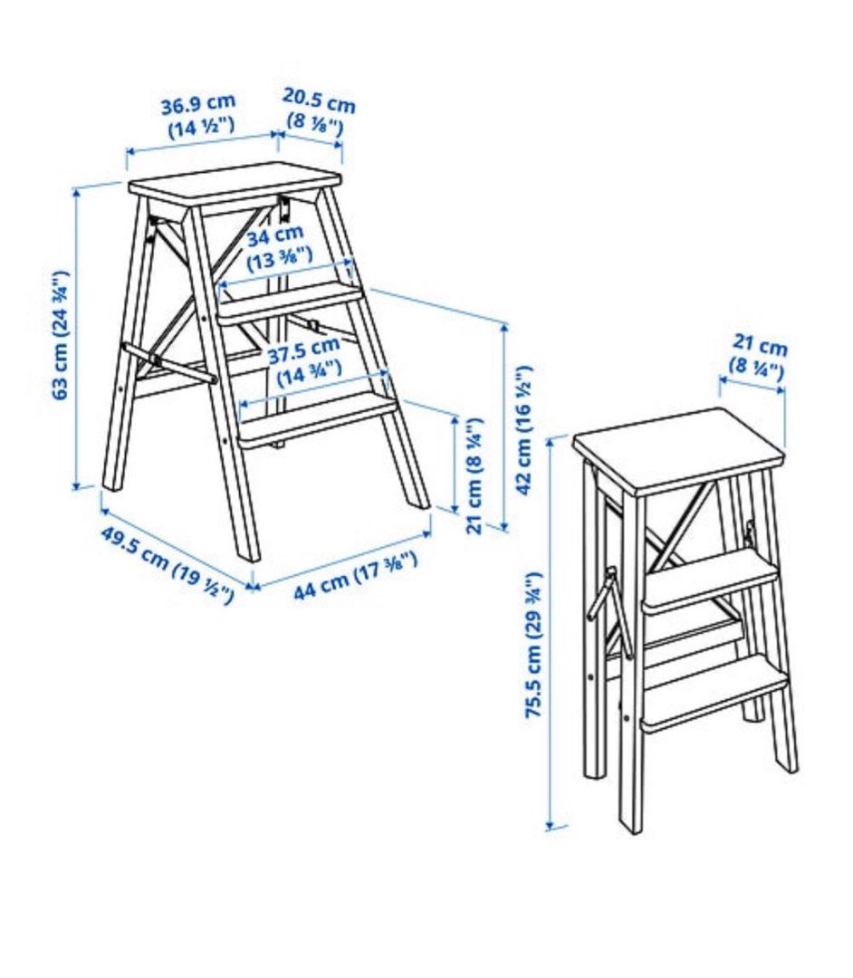 IKEA Bekvam beech step ladder, Furniture & Home Living, Furniture ...