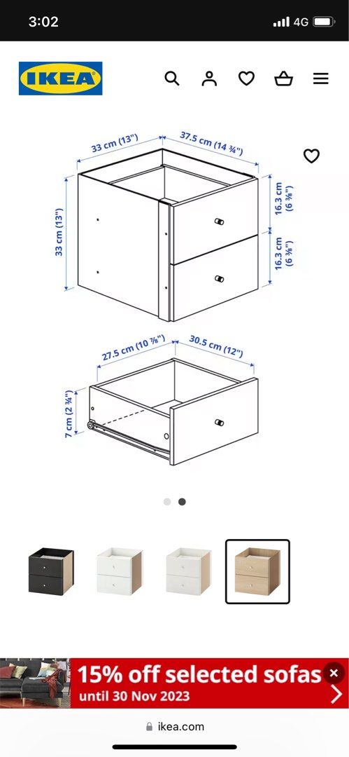IKEA Kallax drawer., Furniture & Home Living, Furniture, Shelves ...
