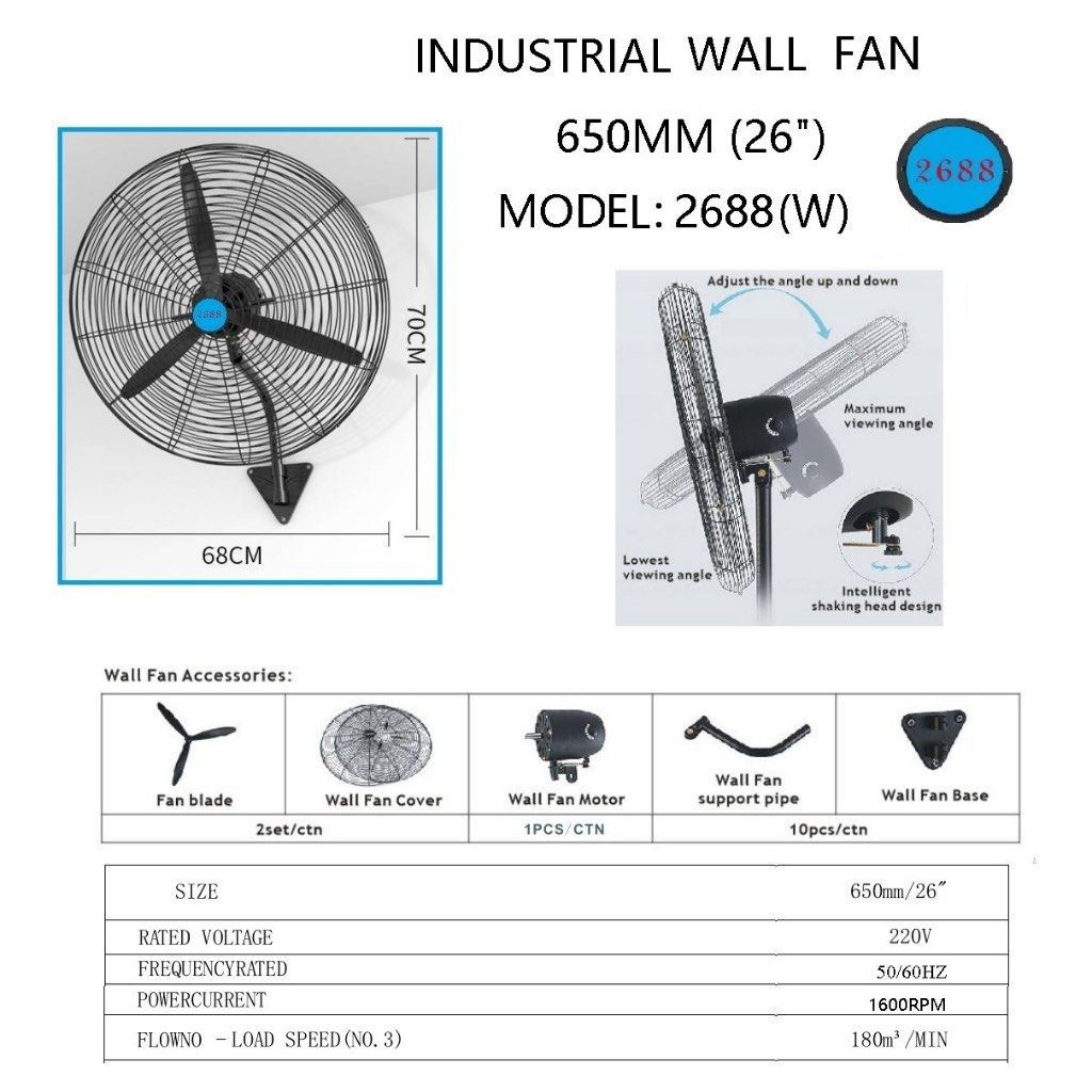 Industrial Stand / Wall Fan, Furniture & Home Living, Lighting & Fans ...